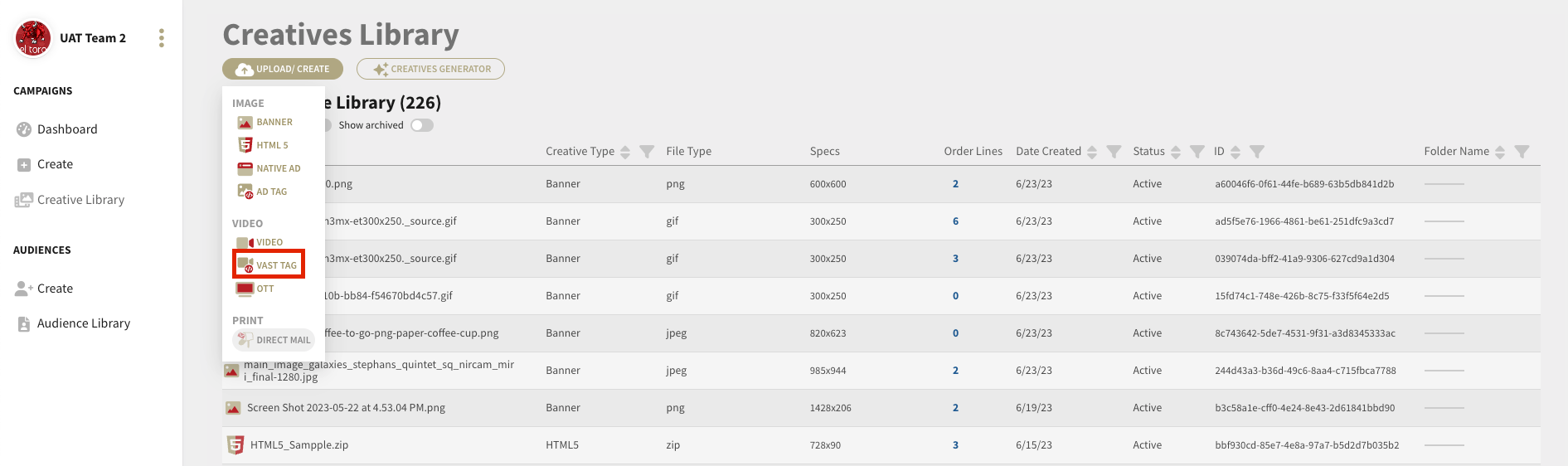 VAST Tags – El Toro Support Center